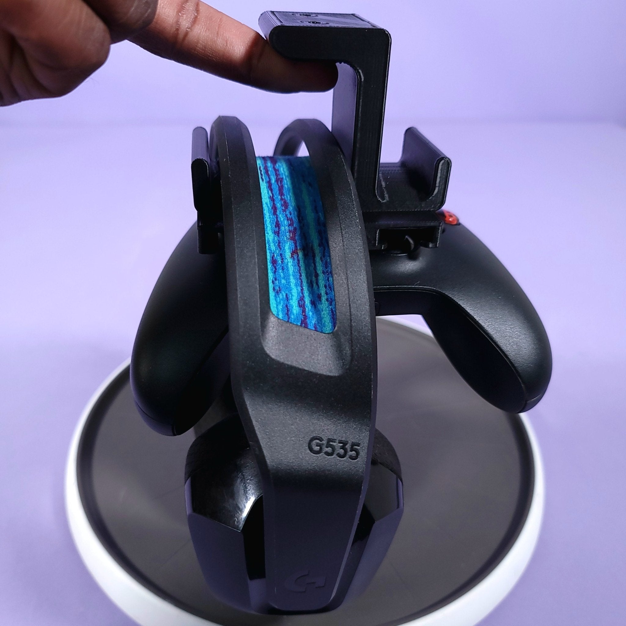 3D Printed Controller x Headset underdesk mount combo