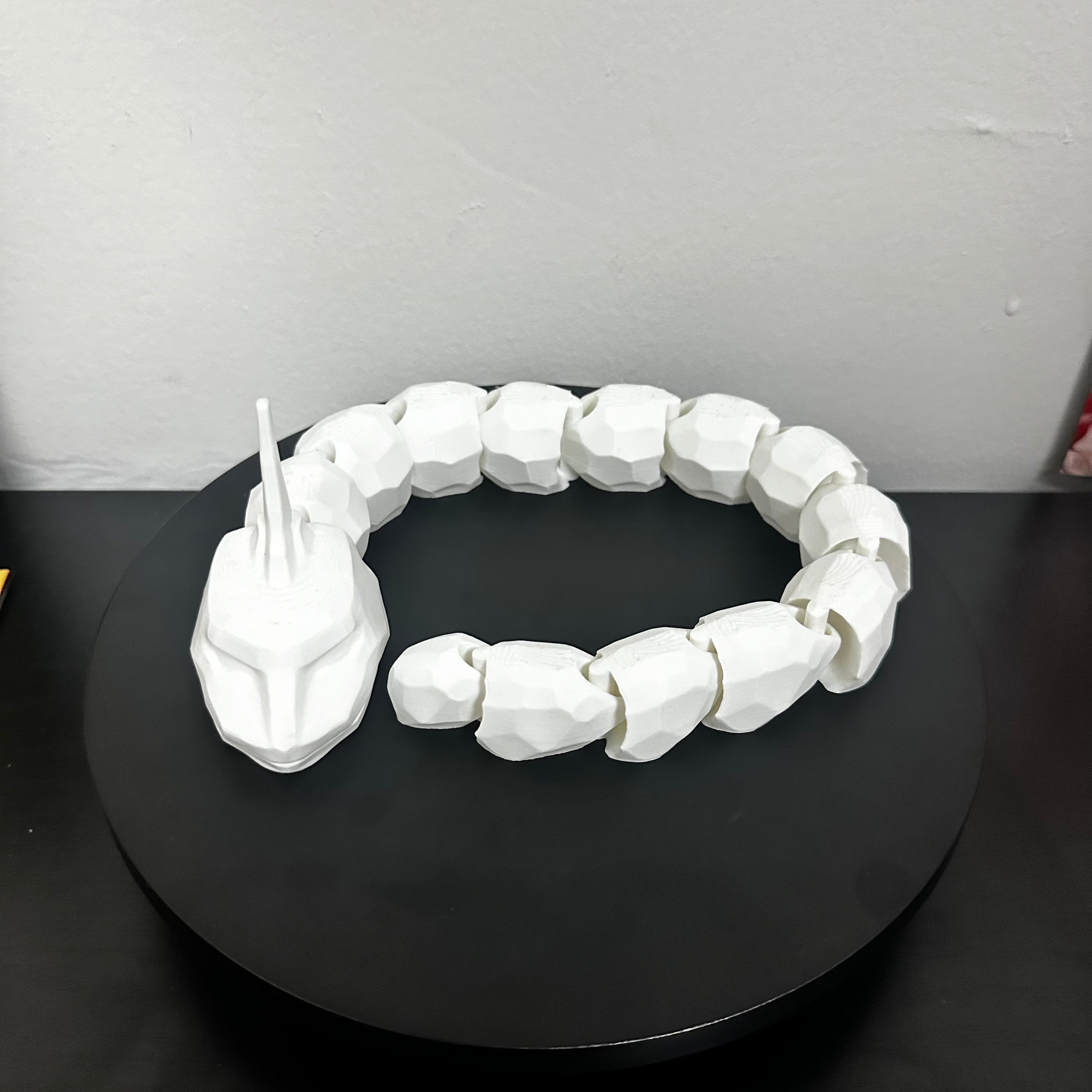 3D Printed Onyx Snake Figurine